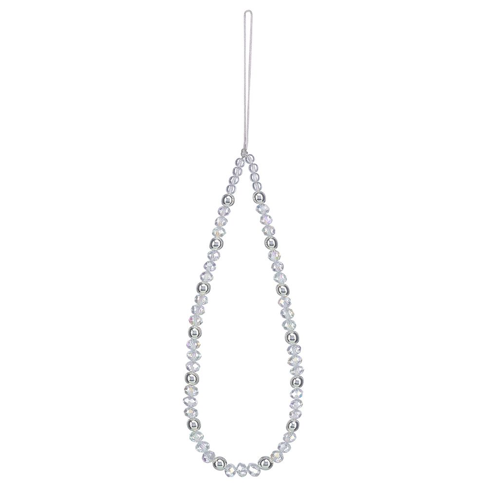Silver Beaded Phone Charm Wristlet – Universal